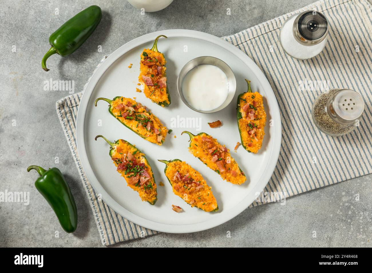 Homemade Jalapeno Poppers with Bacon and Bread Crumbs for an Appetizer ...