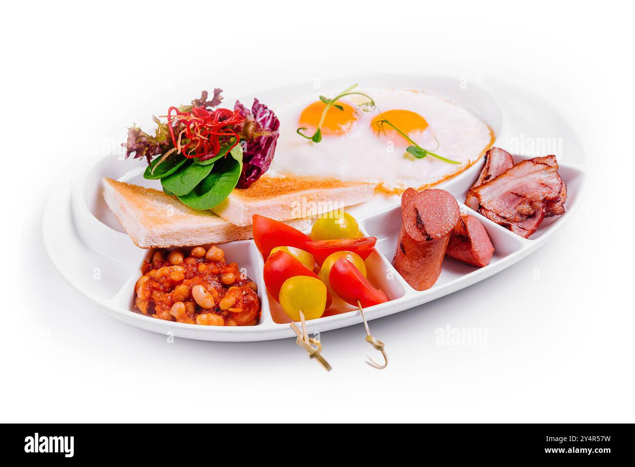 Breakfast eggs bacon toasts Cut Out Stock Images & Pictures - Alamy