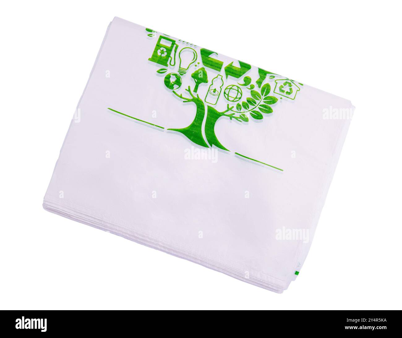 white plastic bag packing stacking on white background Stock Photo - Alamy