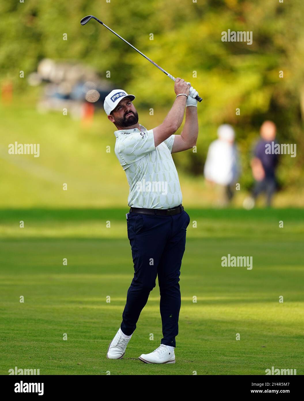 Matthew Baldwin on the 18th on day one of the 2024 BMW PGA Championship ...