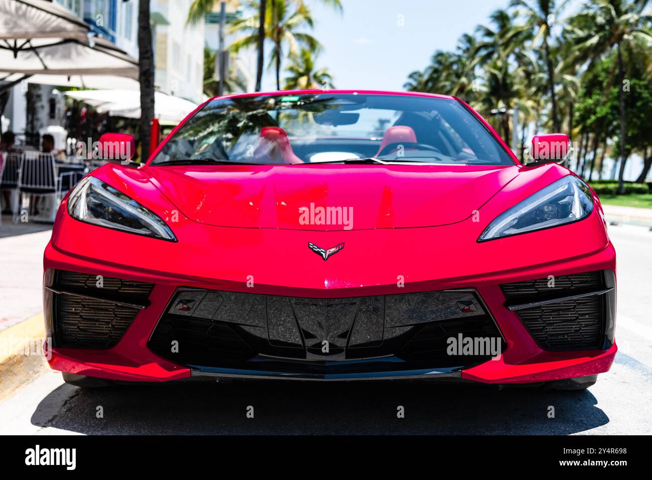 Miami Beach, Florida USA - June 9, 2024: Chevy Corvette C8 3LT at ocean ...