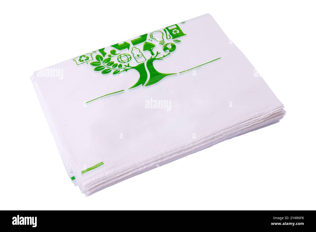 white plastic bag packing stacking on white background Stock Photo - Alamy