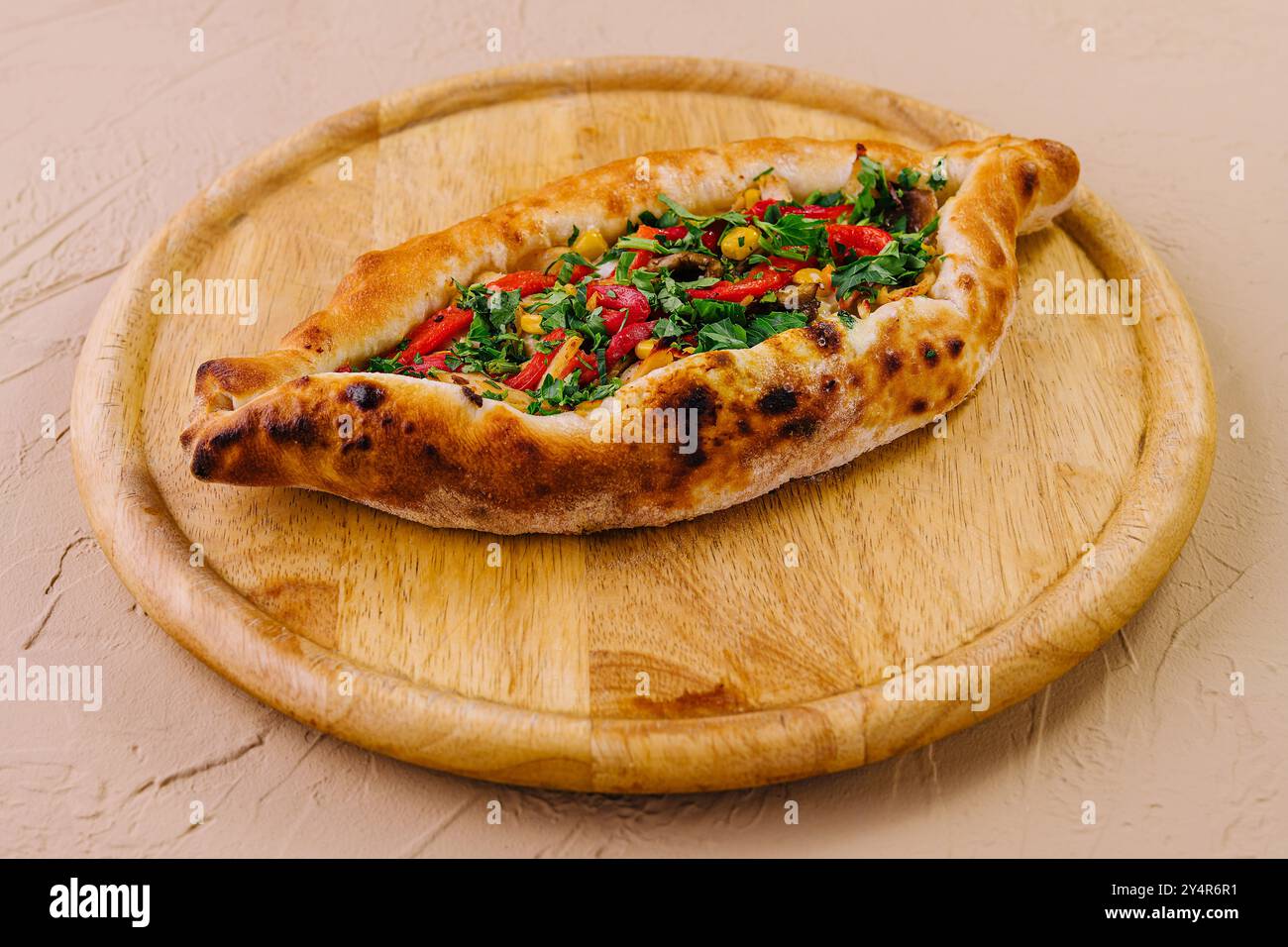 traditional turkish meat pide on wooden Stock Photo - Alamy