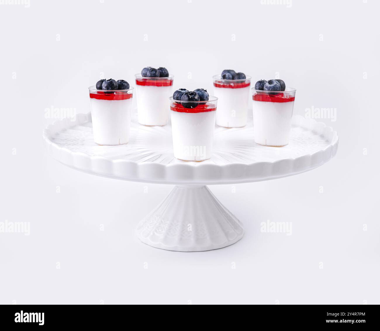 Glass cup yogurt blueberries hi-res stock photography and images - Alamy