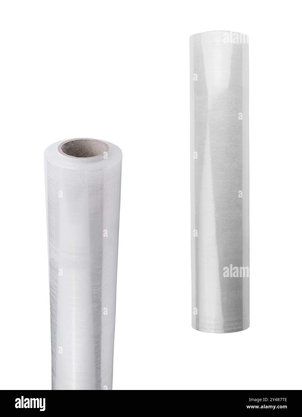 Roll of plastic stretch wrap film on white Stock Photo - Alamy