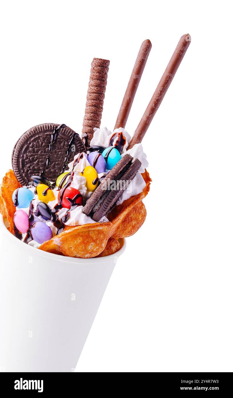 belgian waffle with mm's and oreo cookies Stock Photo - Alamy