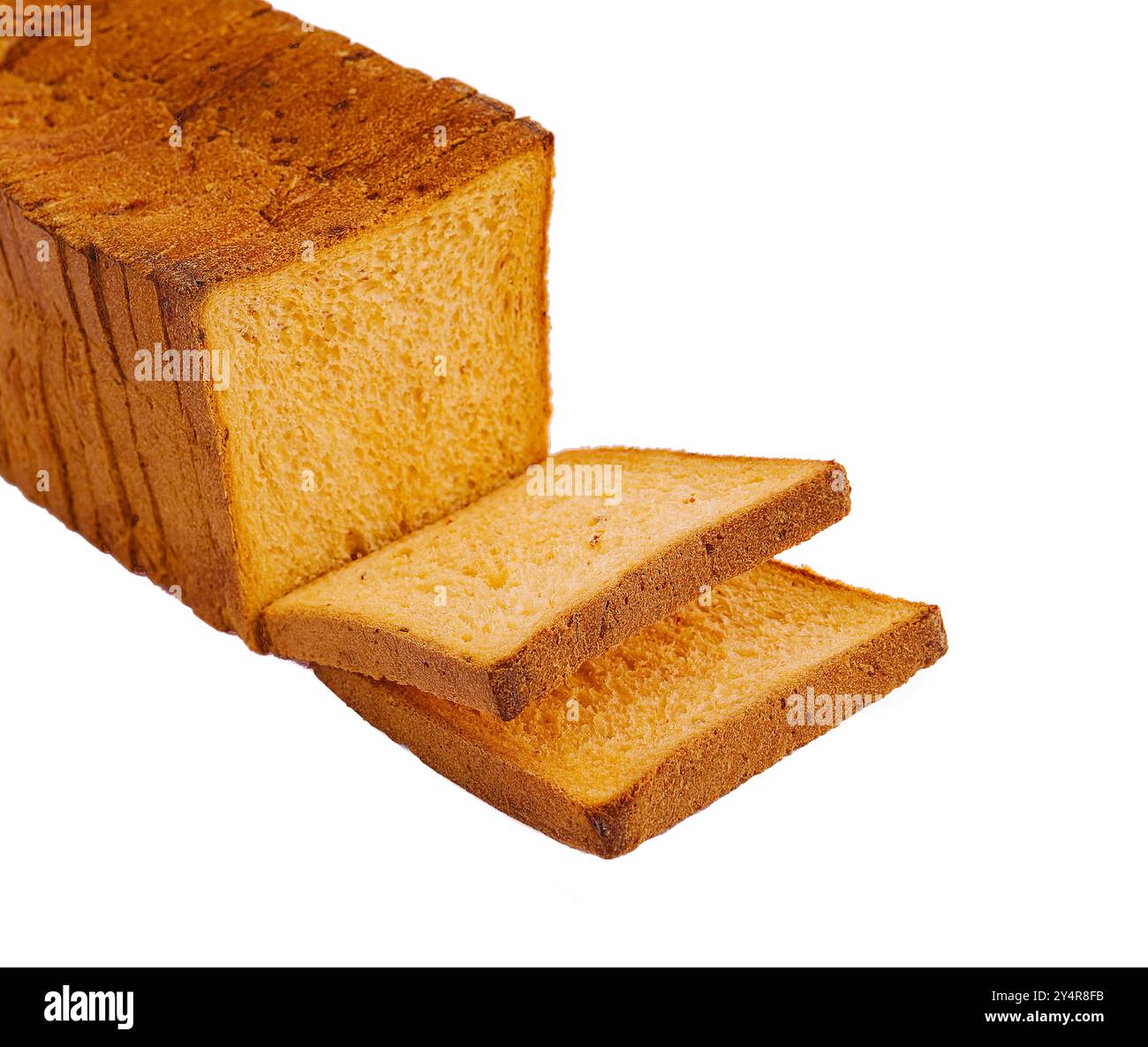 Slices toast bread isolated on white background Stock Photo - Alamy