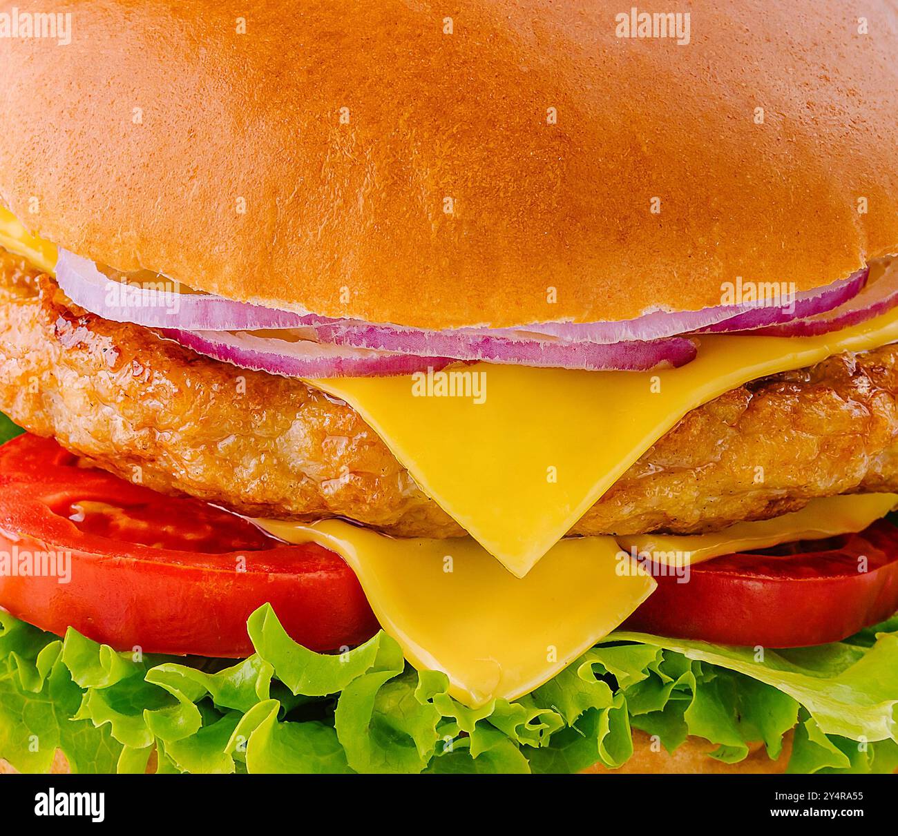Big hamburger chicken cutlet hi-res stock photography and images - Alamy