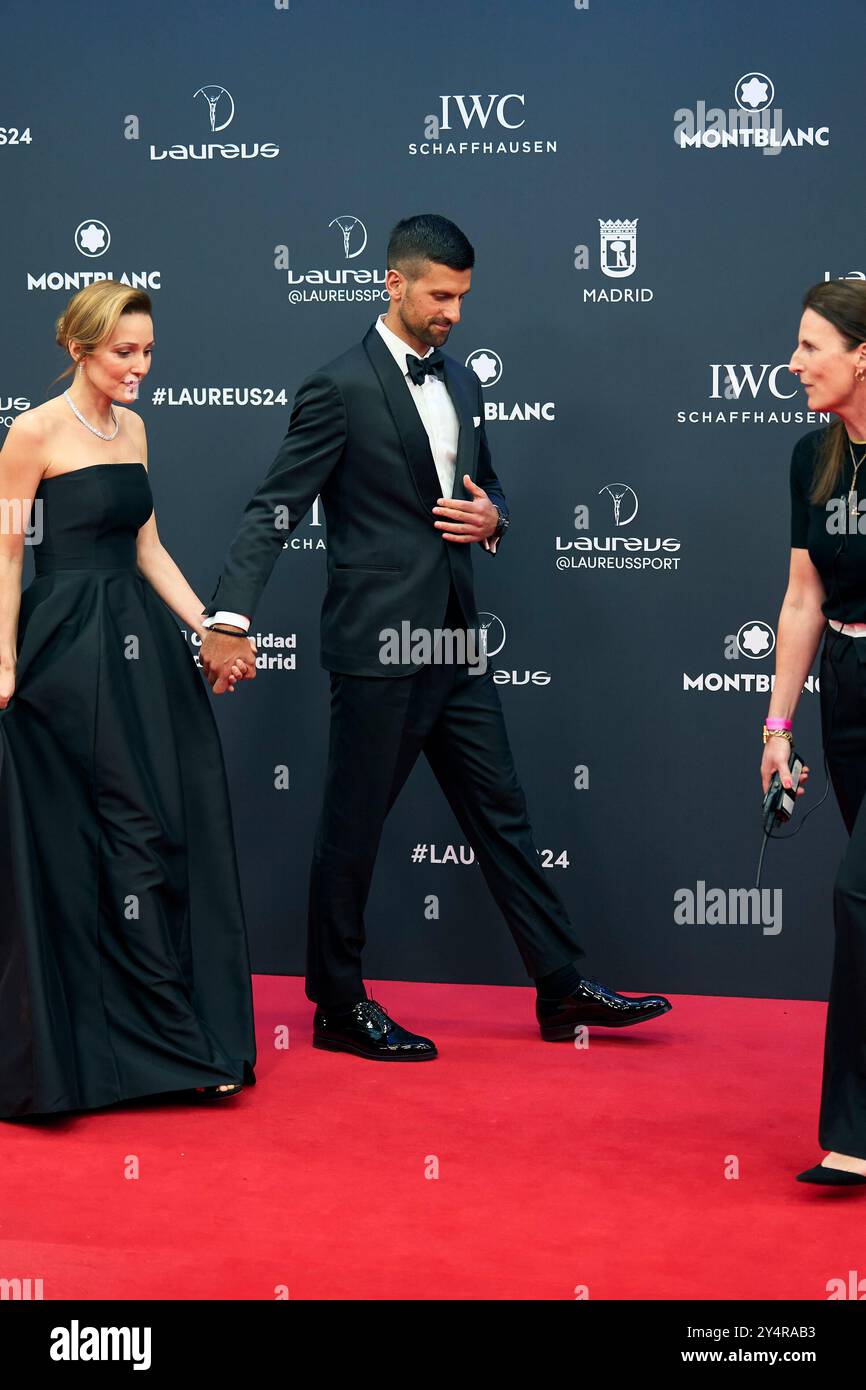 Novak Djokovic, Jelena Djokovic attends Laureus World Sports Awards ...
