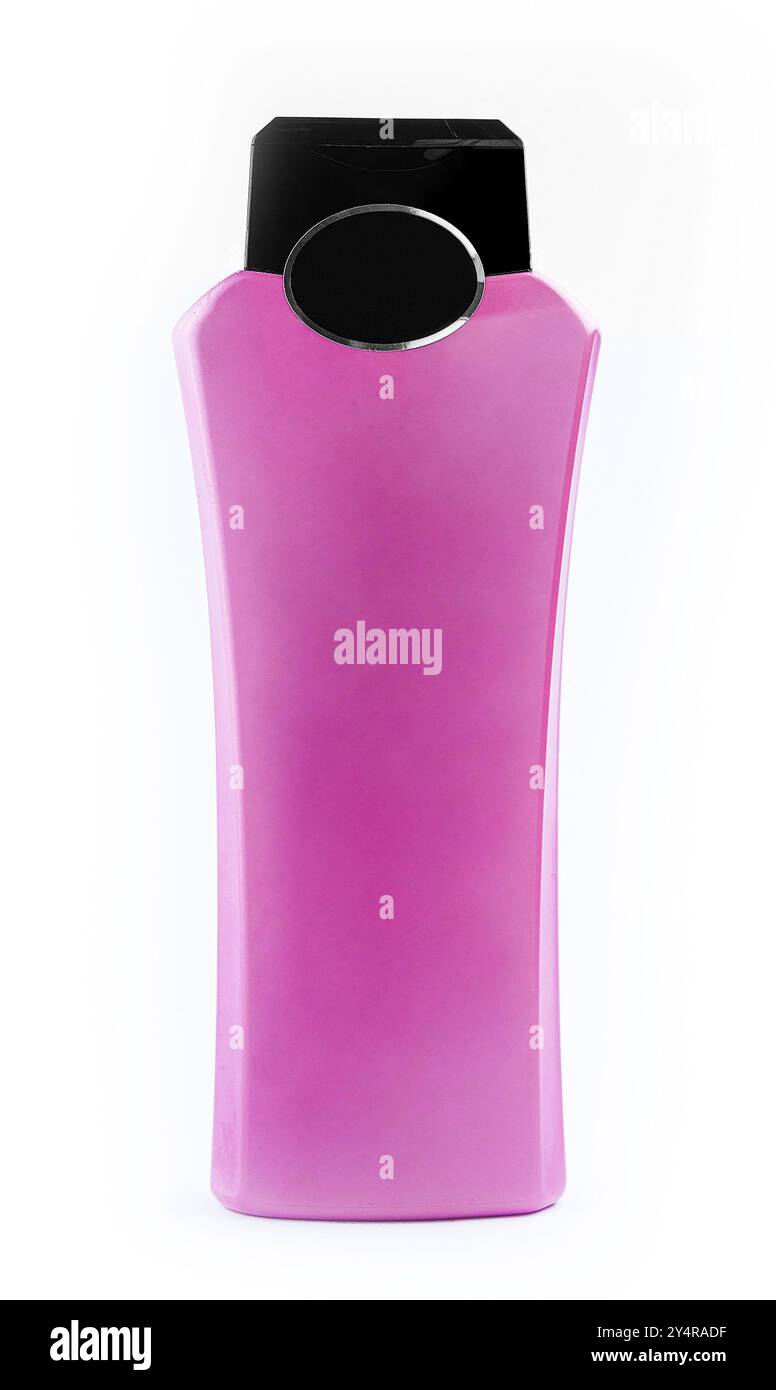 Pink shampoo bottle isolated on white background Stock Photo - Alamy