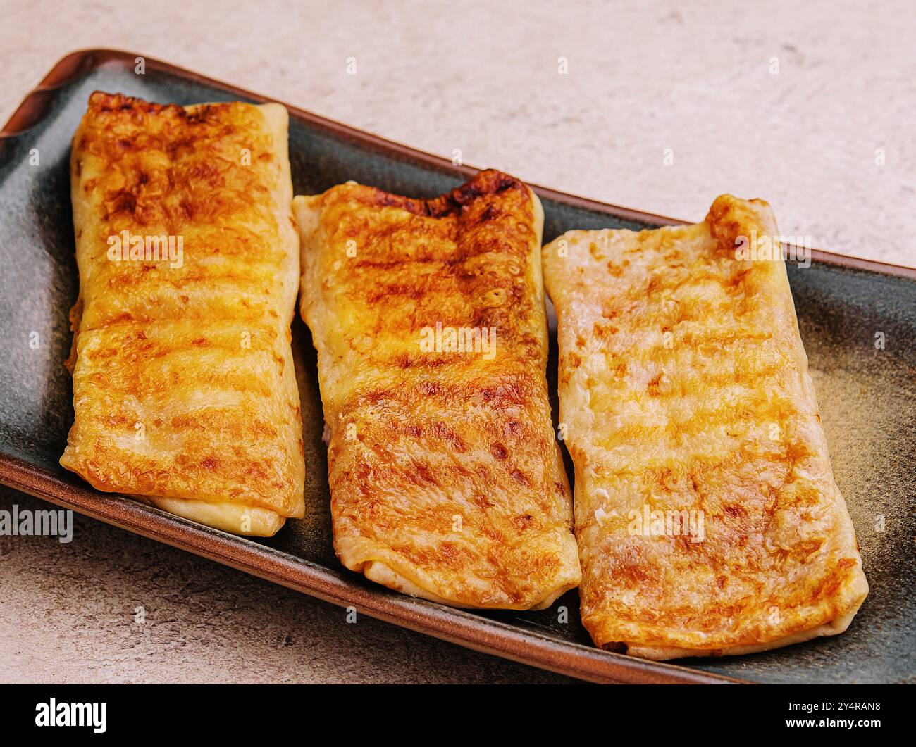 rolled up delicious Crepes stuffed with minced liver and meat Stock ...