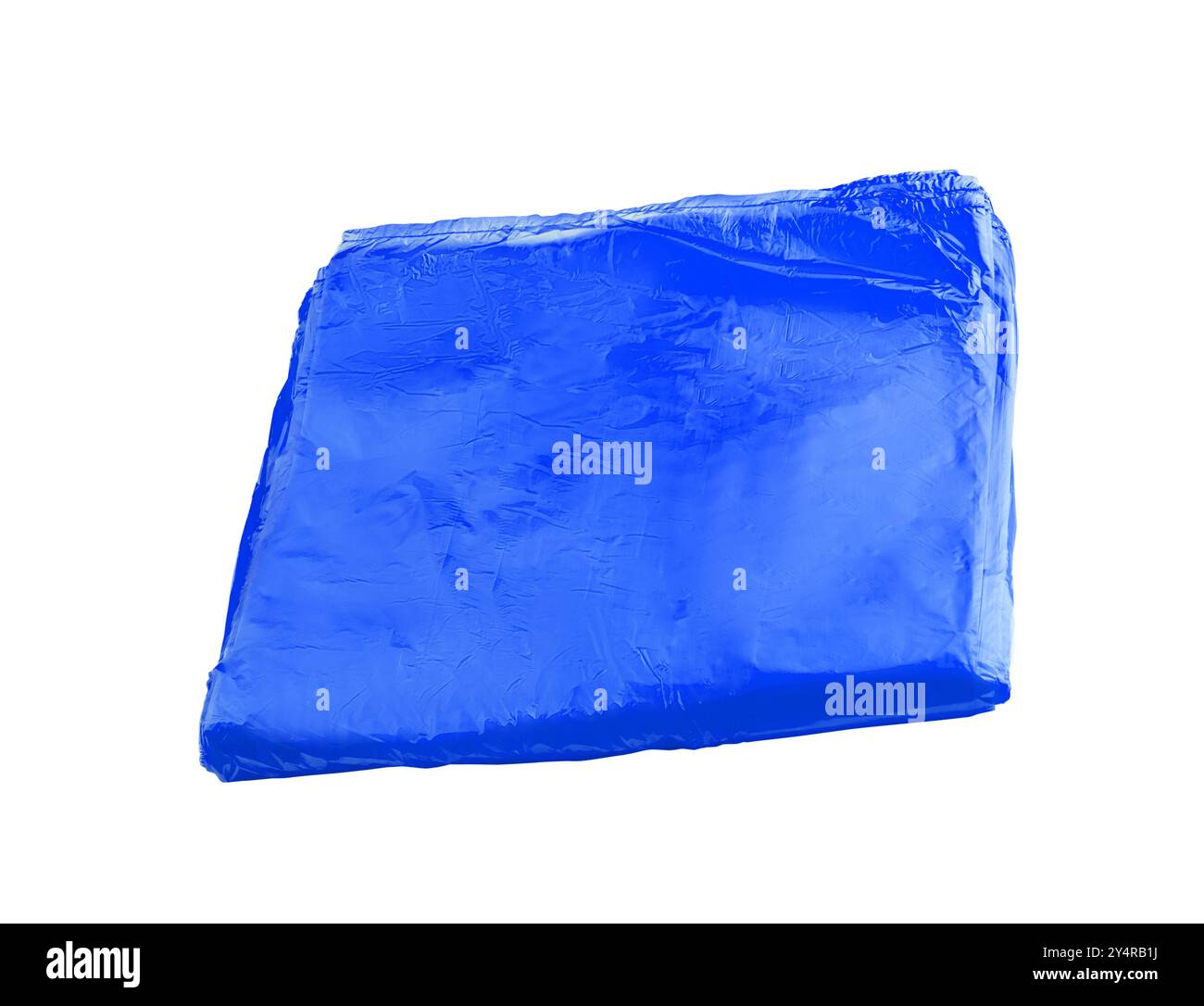 blue plastic bag isolated on white background Stock Photo - Alamy