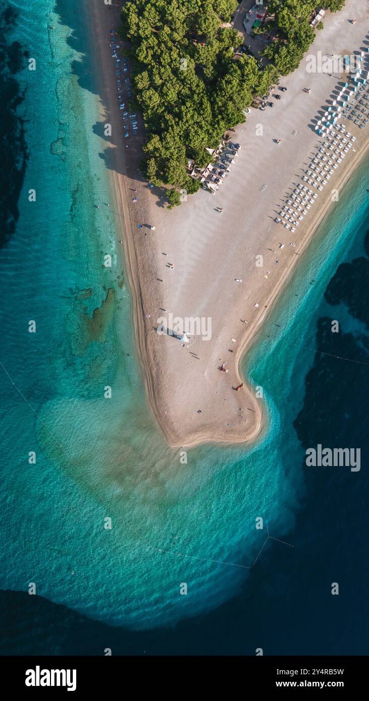 A breathtaking view of a tranquil beach on Brac Island, with soft ...