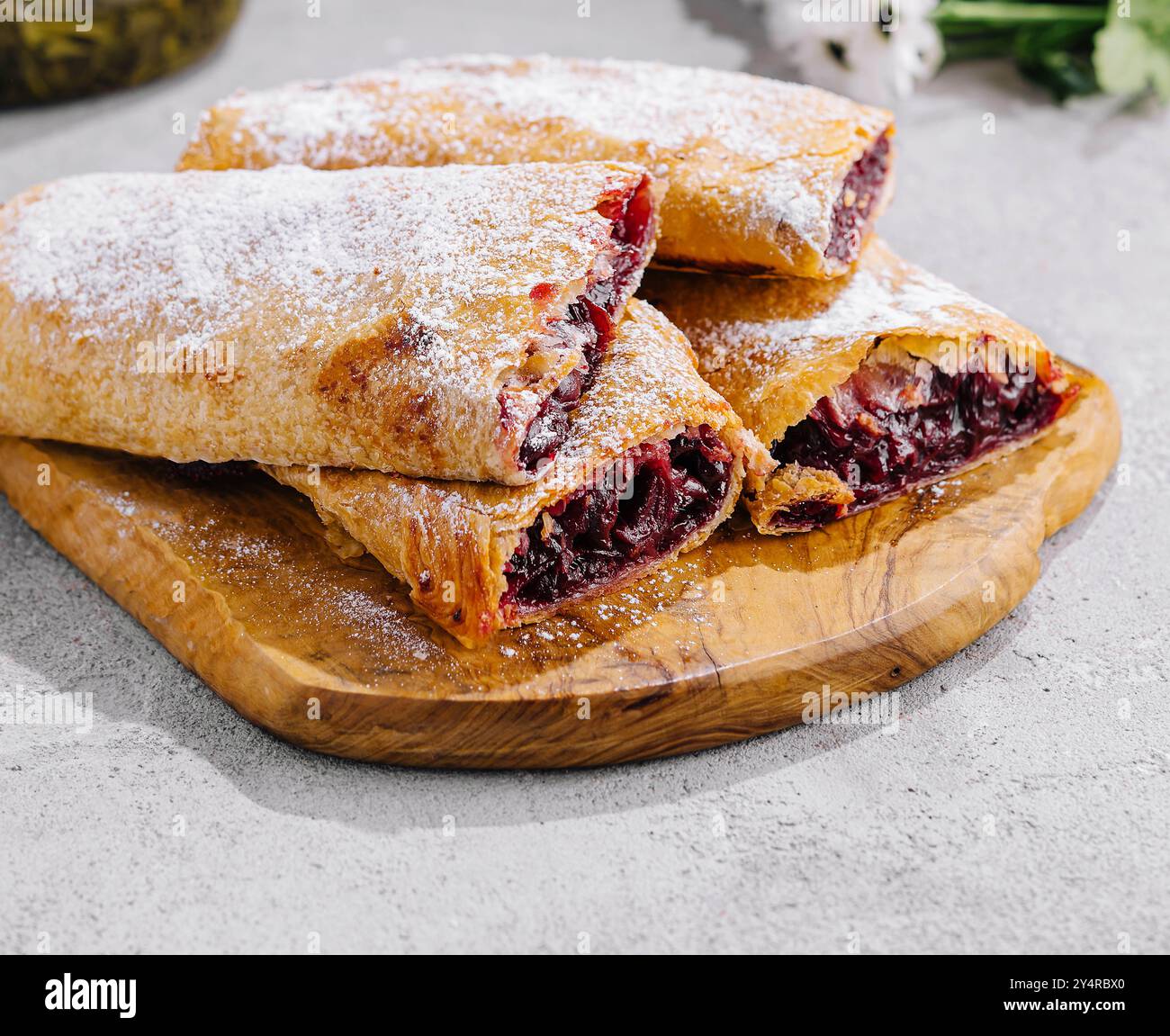 Cooking cherry fruit jam filling hi-res stock photography and images ...