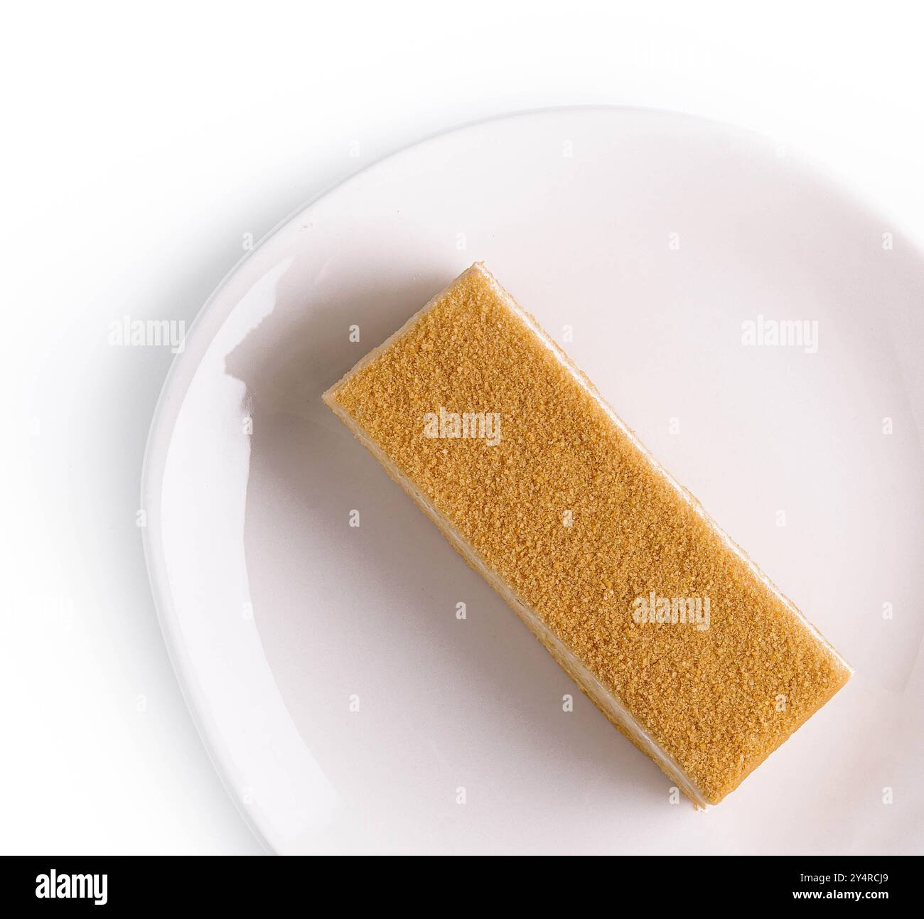 A piece of Napoleon cake from puff pastry Stock Photo - Alamy