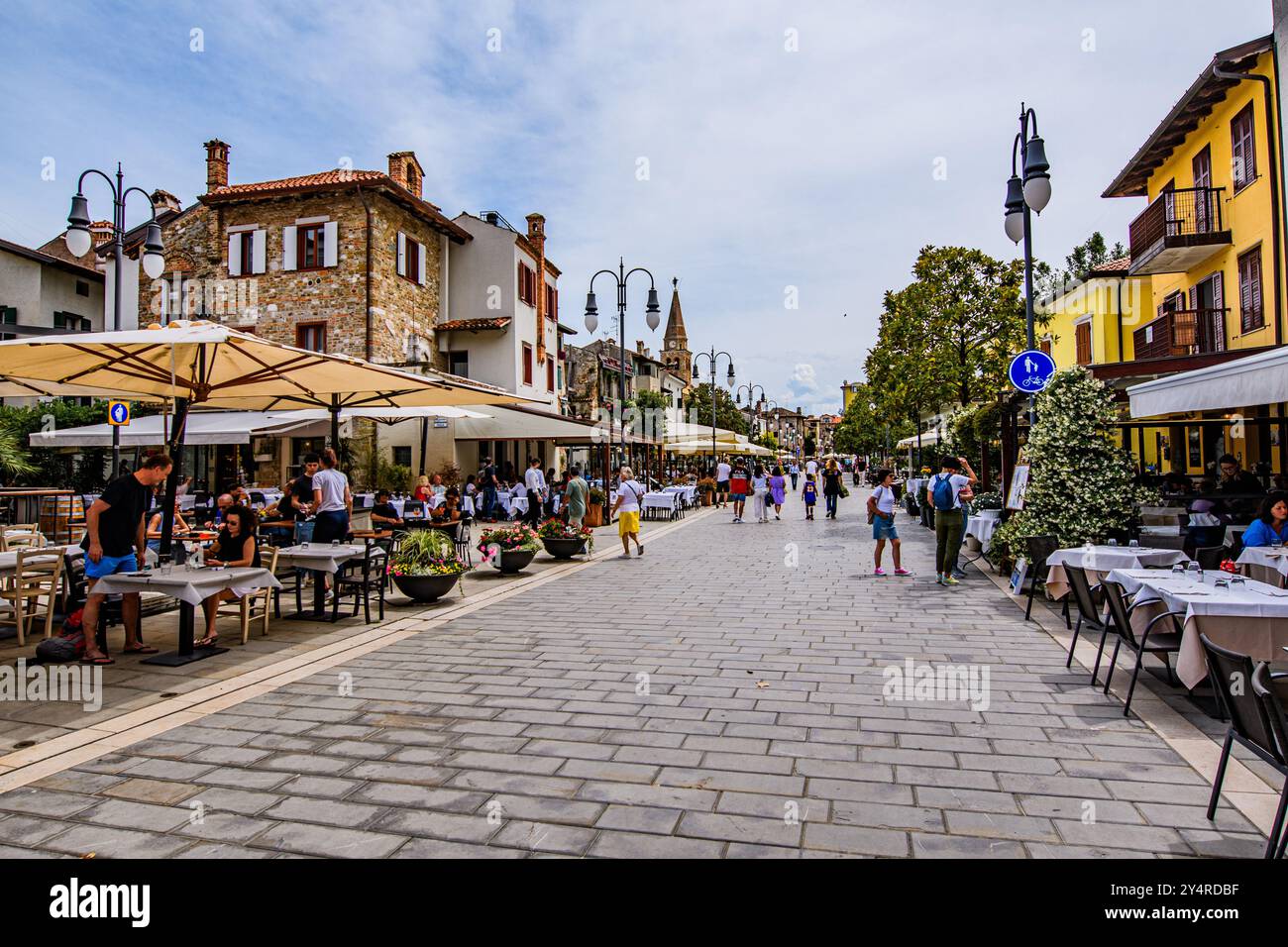 GRADO, ITALY – JUNE 2, 2024: Central street in Grado, a charming ...