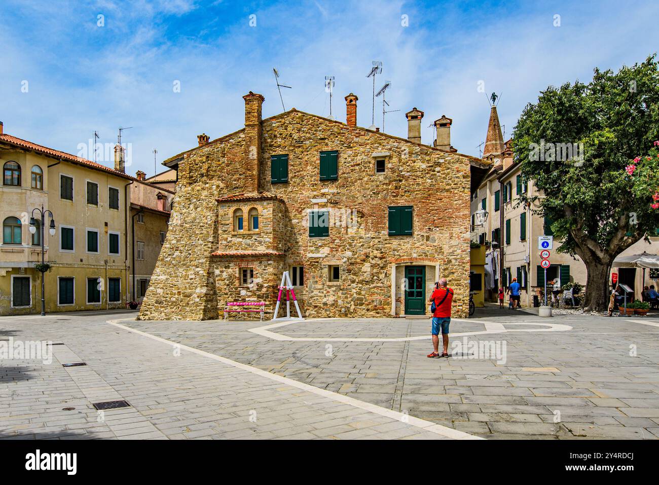 GRADO, ITALY – JUNE 02, 2024: Typical house in Grado, characterized by ...