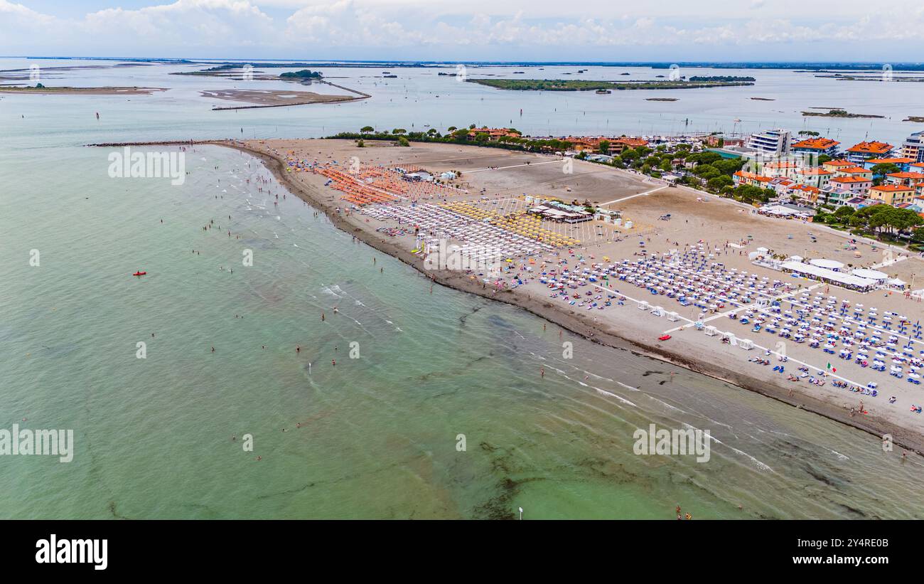 GRADO, ITALY – JUNE 02, 2024: Beaches of Grado, known for their sandy ...