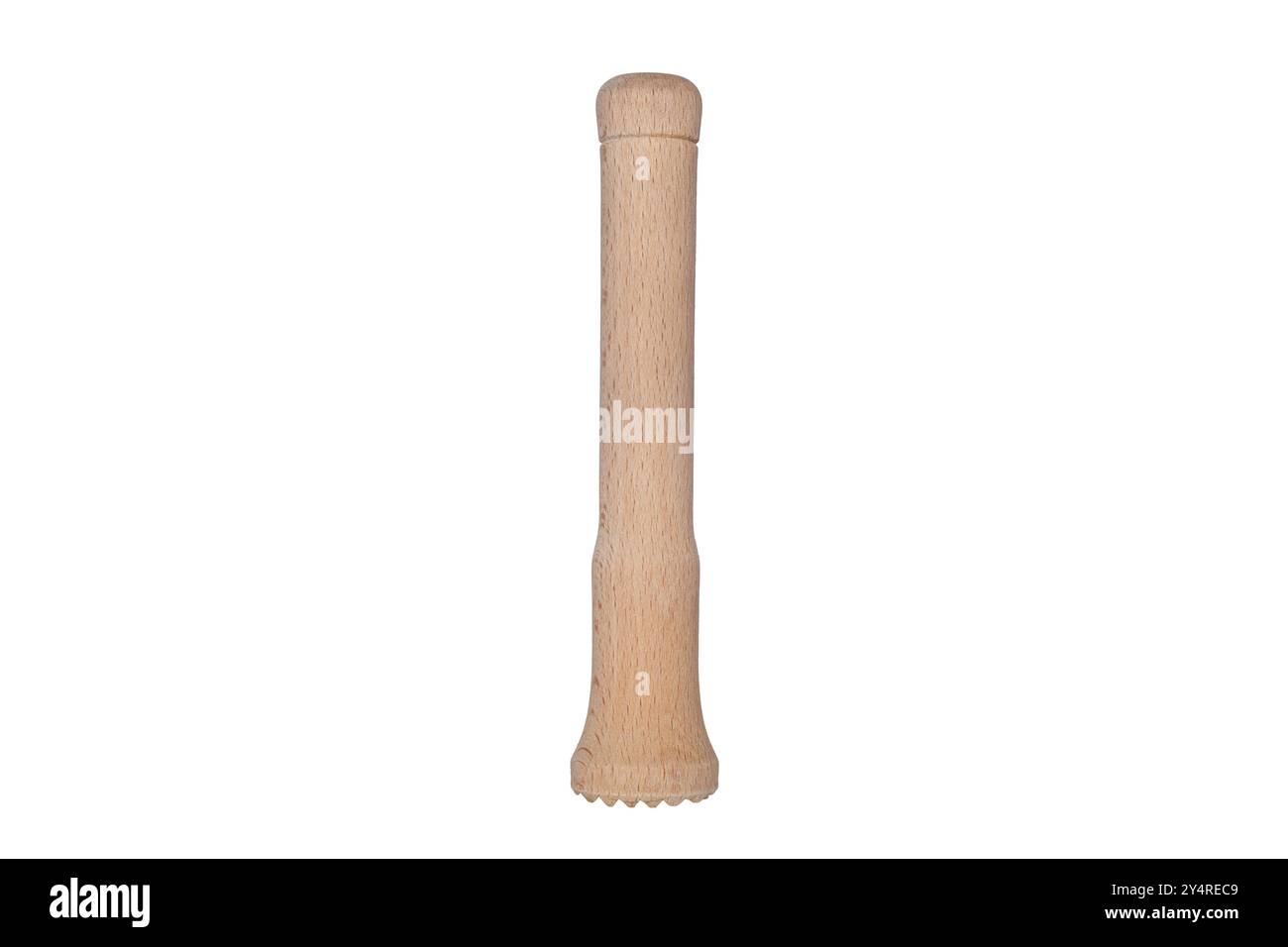 Pestle, wooden bar equipment, isolated on white. Free space for text ...