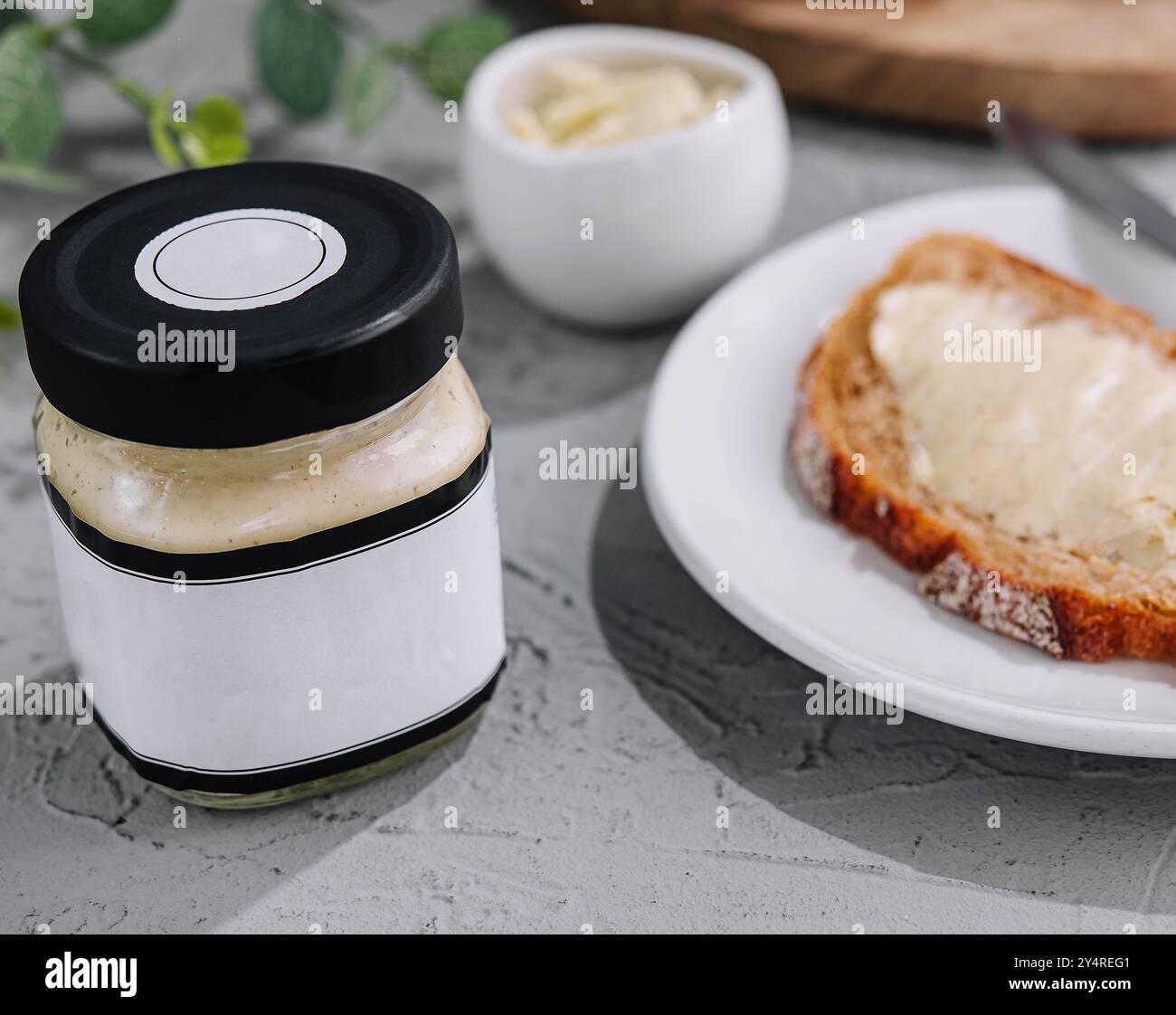 Tasty bread with truffle paste Stock Photo - Alamy