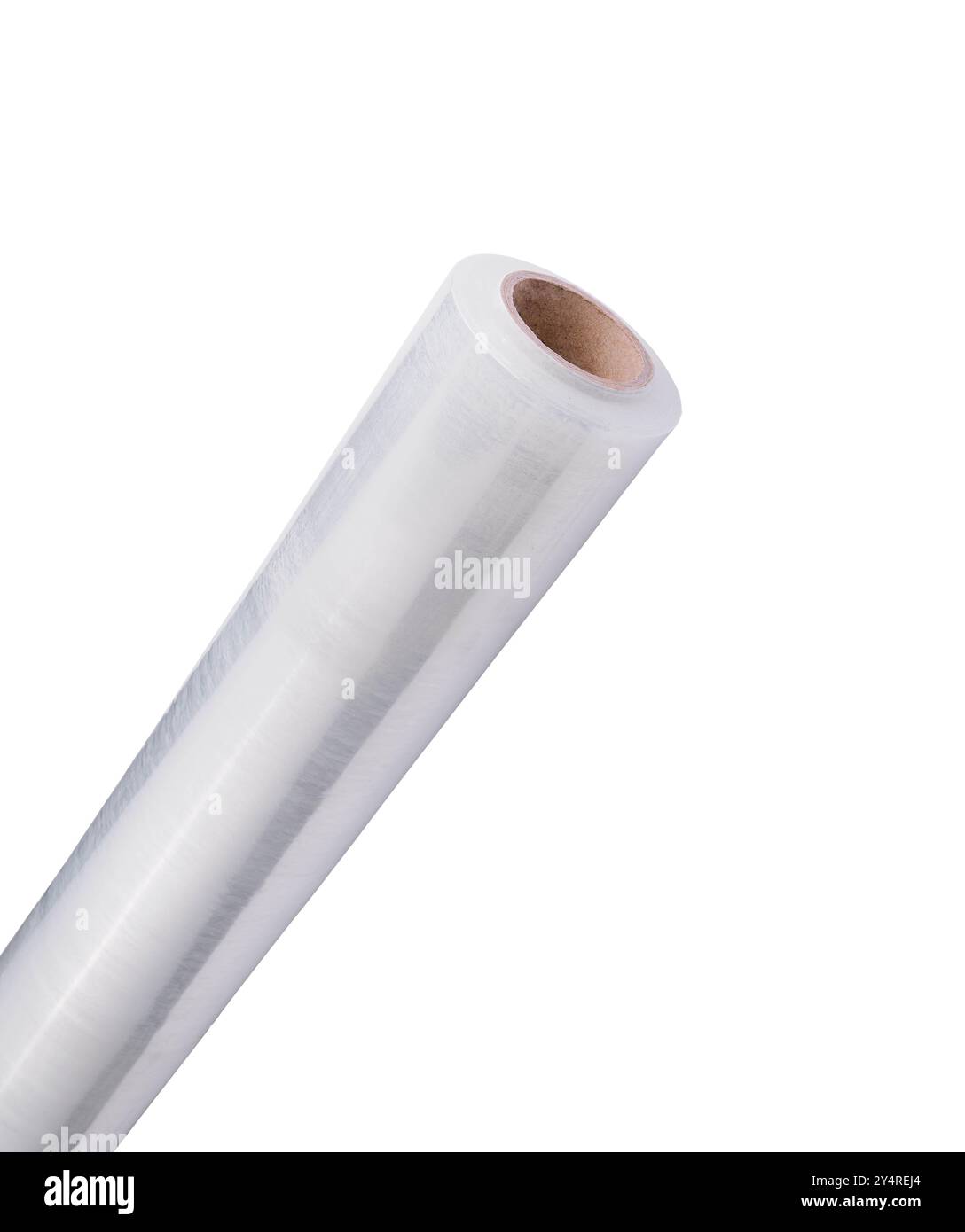 Roll of plastic stretch wrap film on white Stock Photo - Alamy