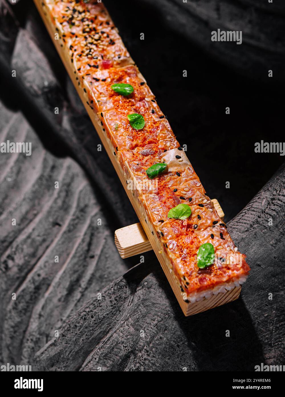 interesting presentation of sushi in Japanese style Stock Photo - Alamy