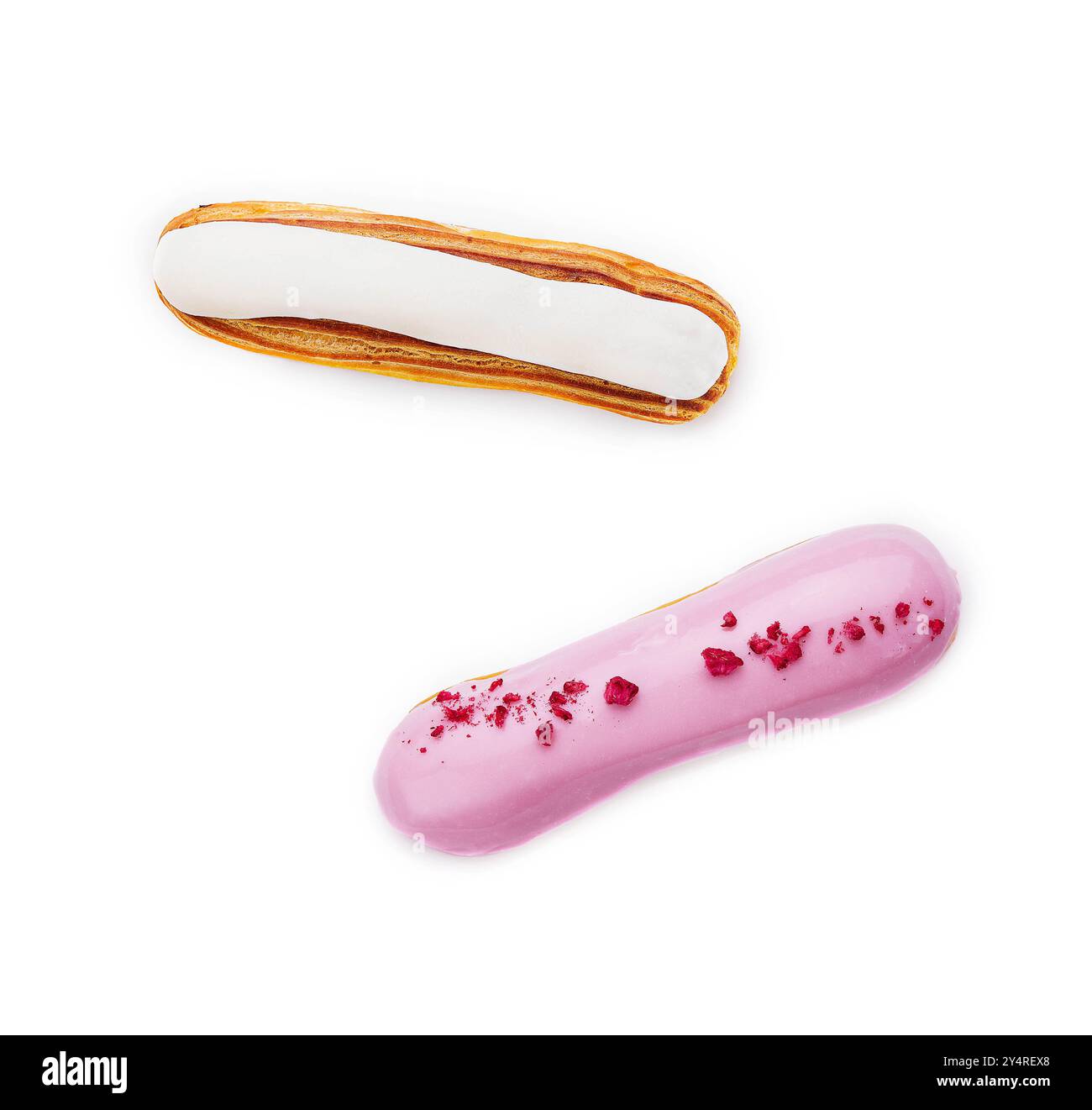 two eclairs isolated on white background Stock Photo - Alamy