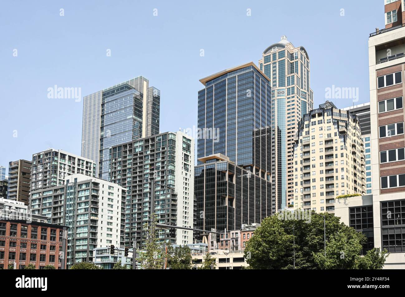 Seattle a washington state destination with exterior of office ...