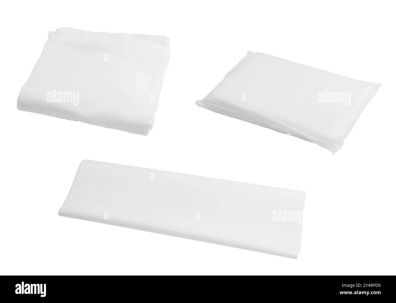 White polyethylene bags isolated on white background Stock Photo - Alamy