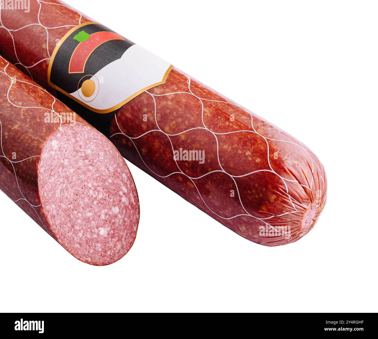 big sausages isolated on white background Stock Photo - Alamy