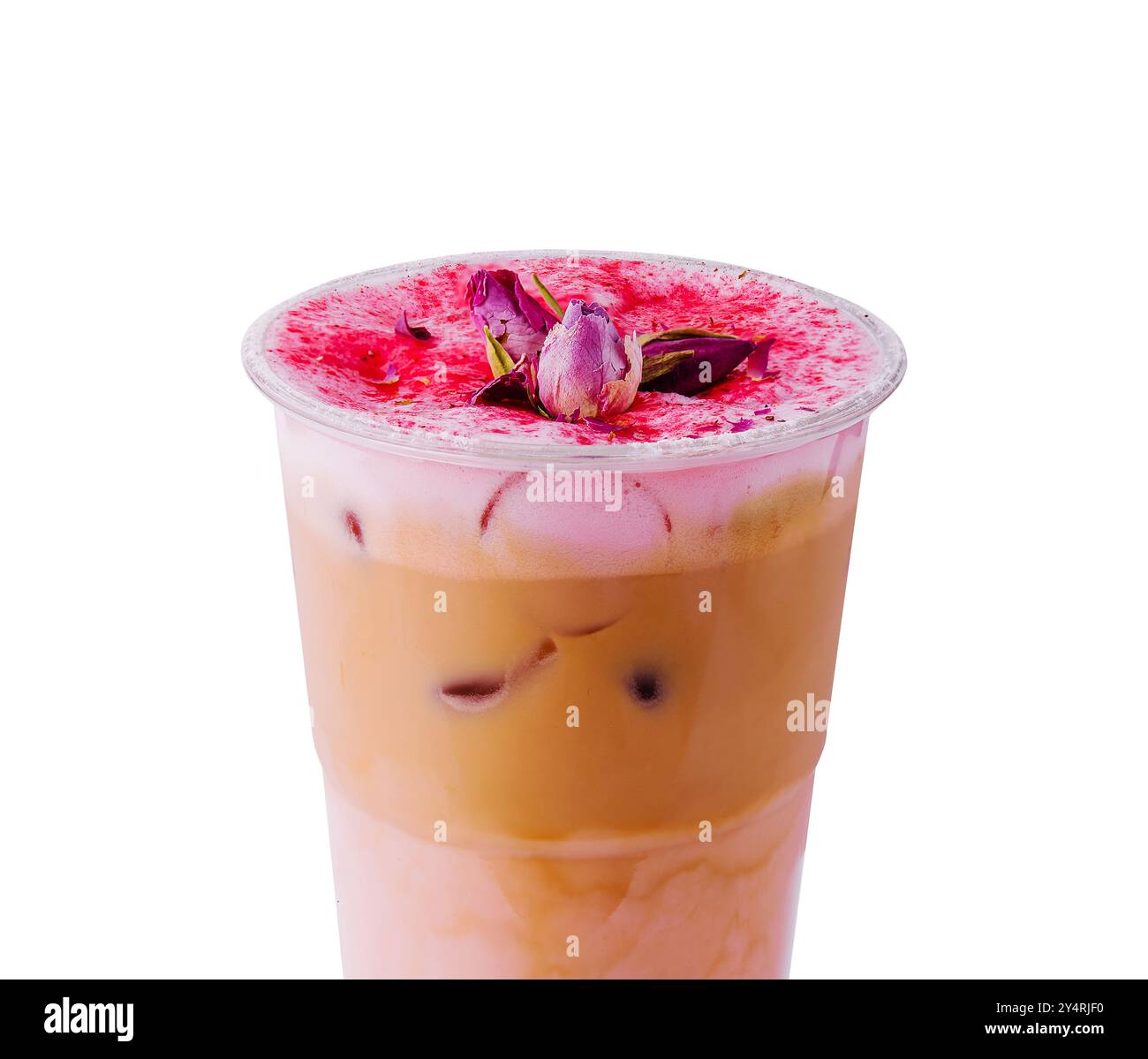 Rose beetroot takeout latte coffee with vegan coconut milk Stock Photo ...