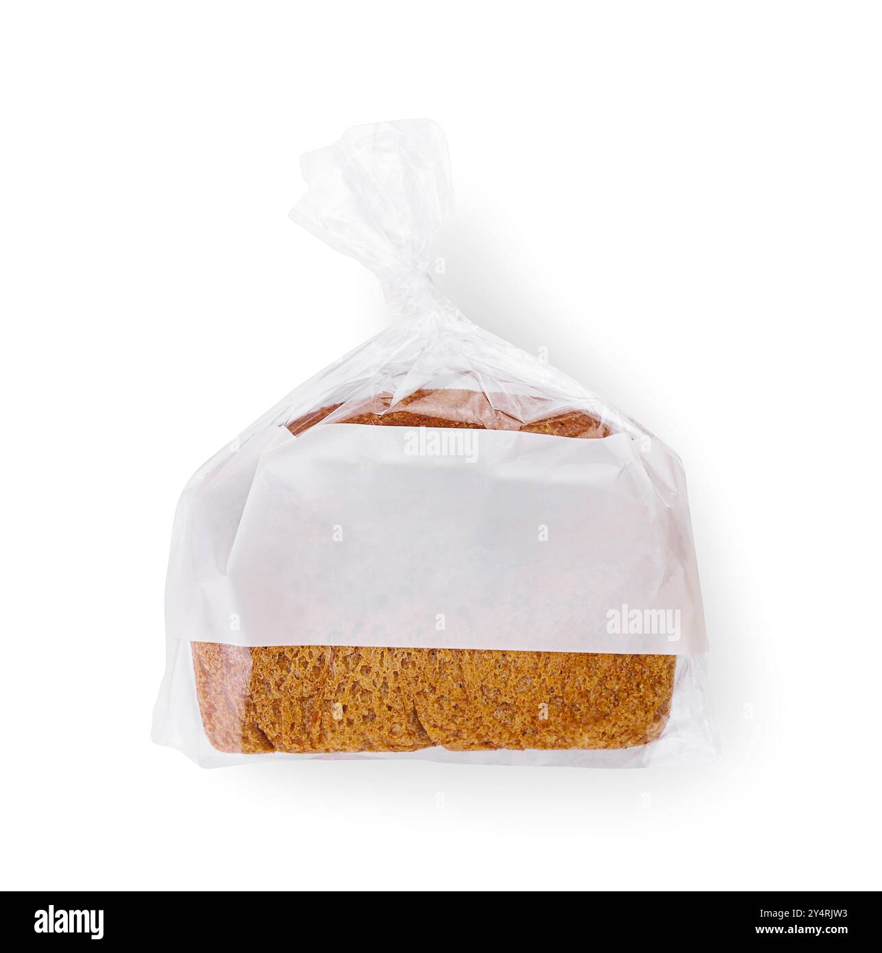 Loaf of wheat bread in plastic bag isolated Stock Photo - Alamy
