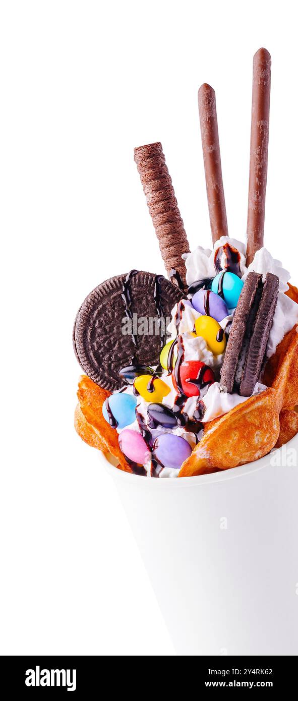 belgian waffle with mm's and oreo cookies Stock Photo - Alamy