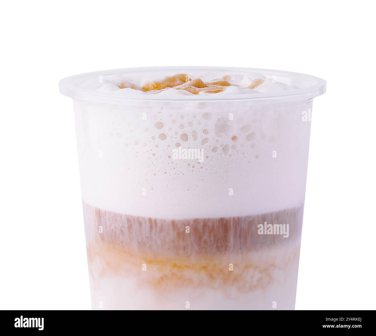 Iced Thai Milk Tea with Bubbles in Plastic Cup Stock Photo - Alamy