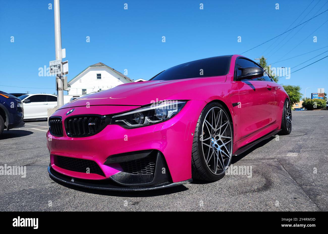 Seattle, WA, USA -July 19, 2024 : BMW F82 M4 Competition pink color ...