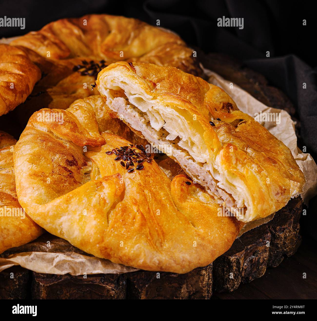 Cooking traditional pies with minced meat close up Stock Photo - Alamy