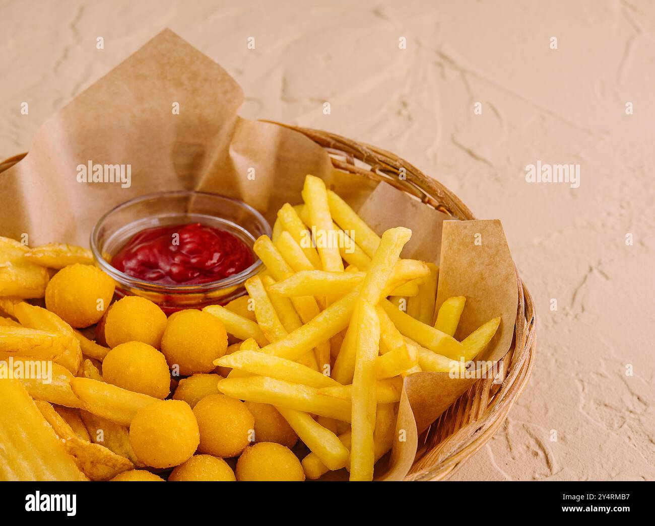 Different types of fried potatoes, such as french fries, roast potatoes ...