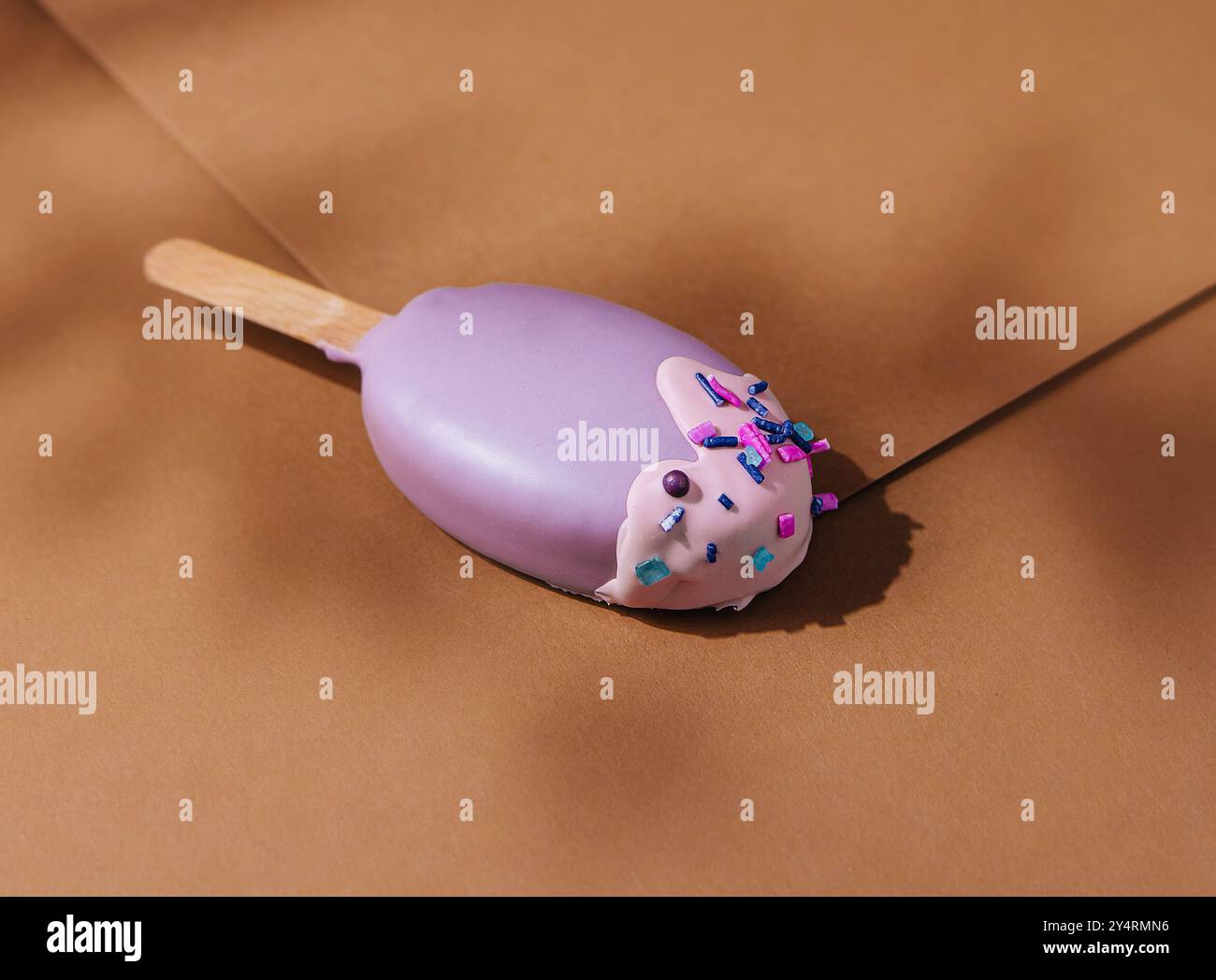 popsicle ice cream in purple glaze Stock Photo - Alamy