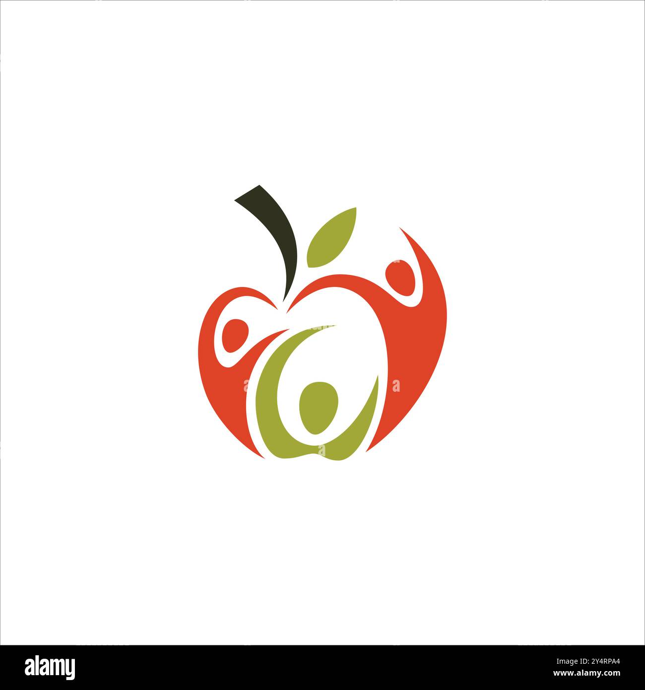 Icon for logo of family forming an apple design template. Vector illustration Stock Vector Image ...