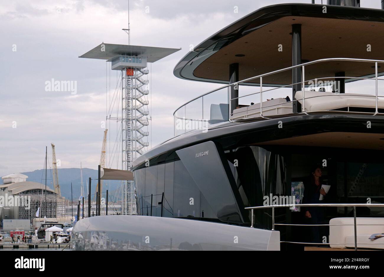Genoa - Genoa 19/9/2024: large yachts on display on the dock. In the ...