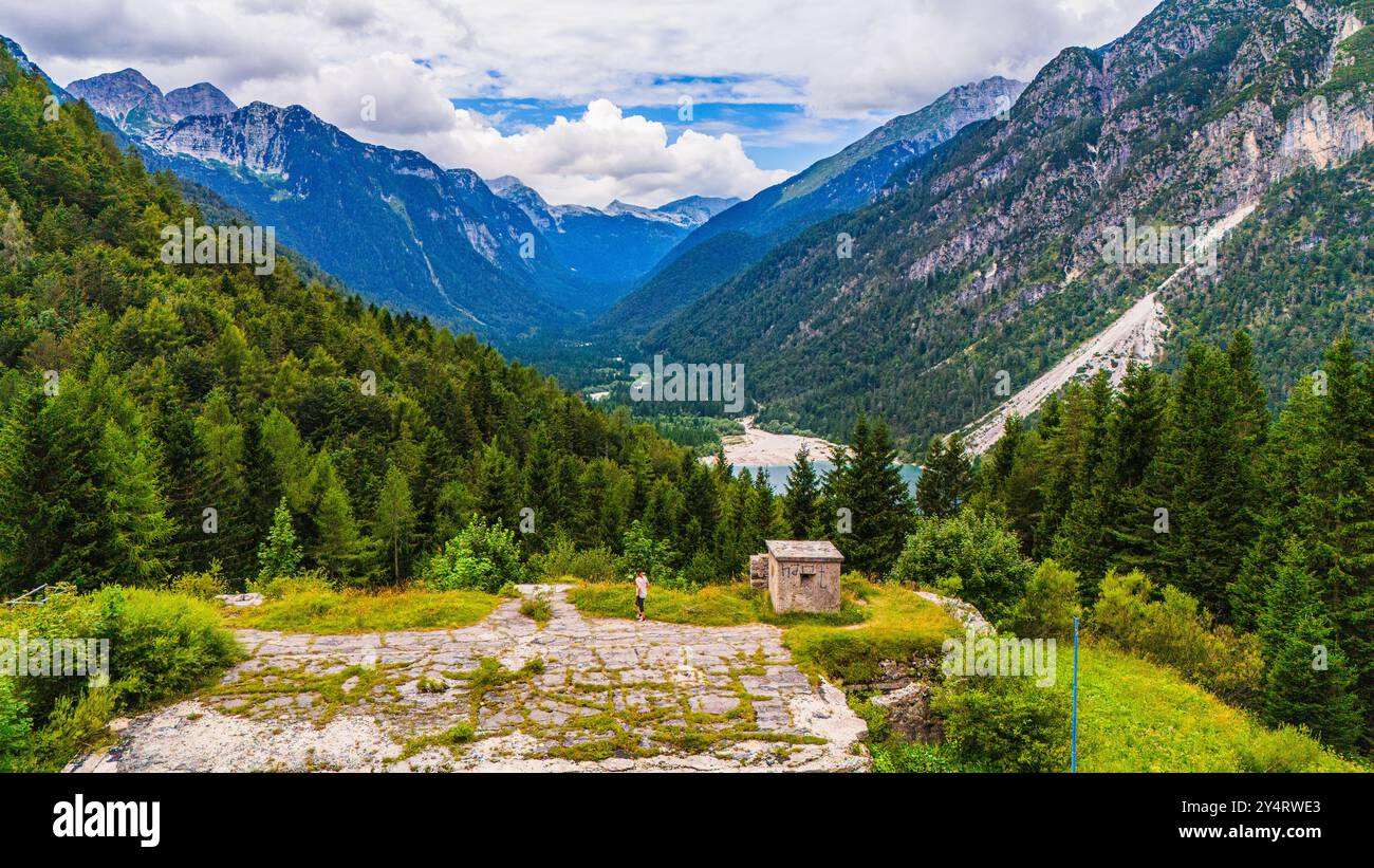 TARVISIO, ITALY – JULY 23, 2024: A man look at Park of the Prealpi ...