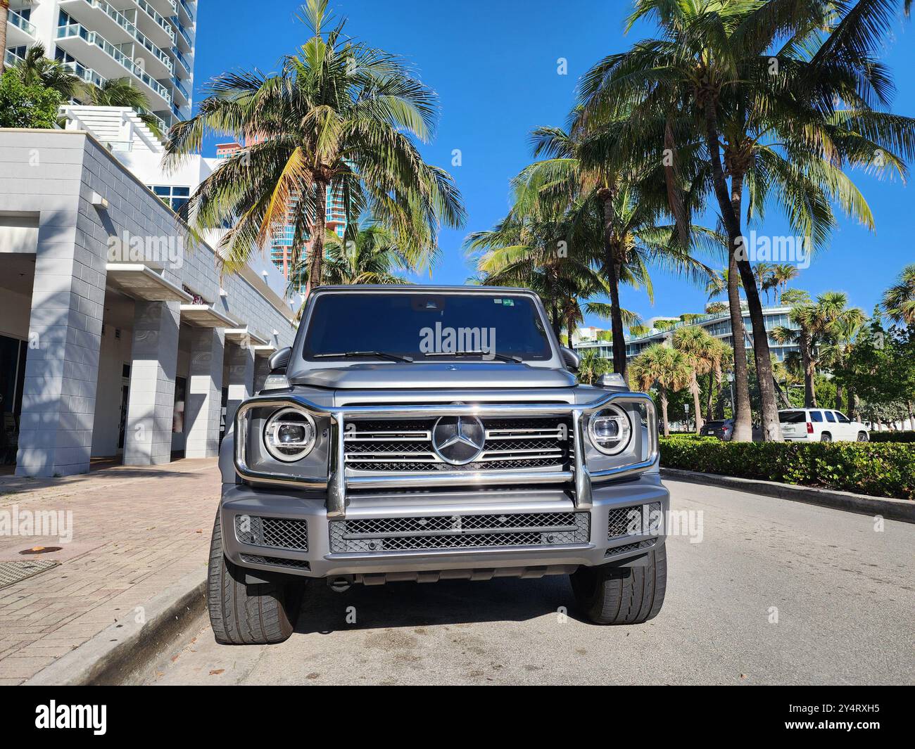 Miami Beach, Florida USA - June 5, 2024: 2020 Mercedes-Benz G550 wagon ...