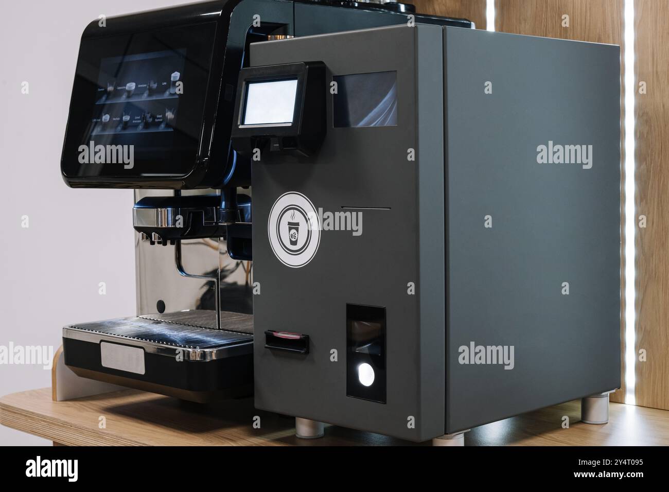 Professional espresso machine with a sleek design, ready to brew coffee ...