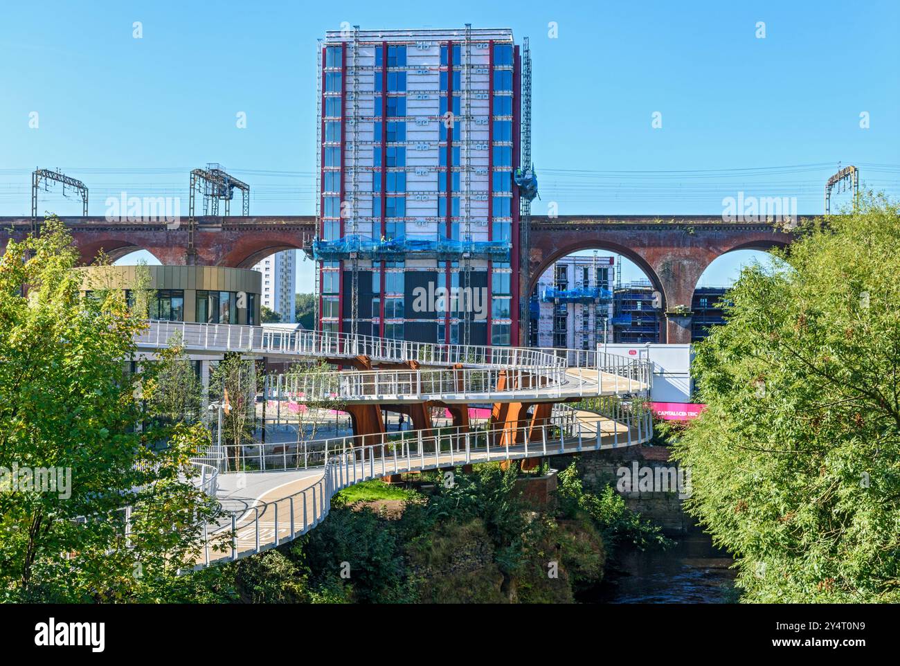 The Weir Mill development and the ramp which leads up to Viaduct Park ...