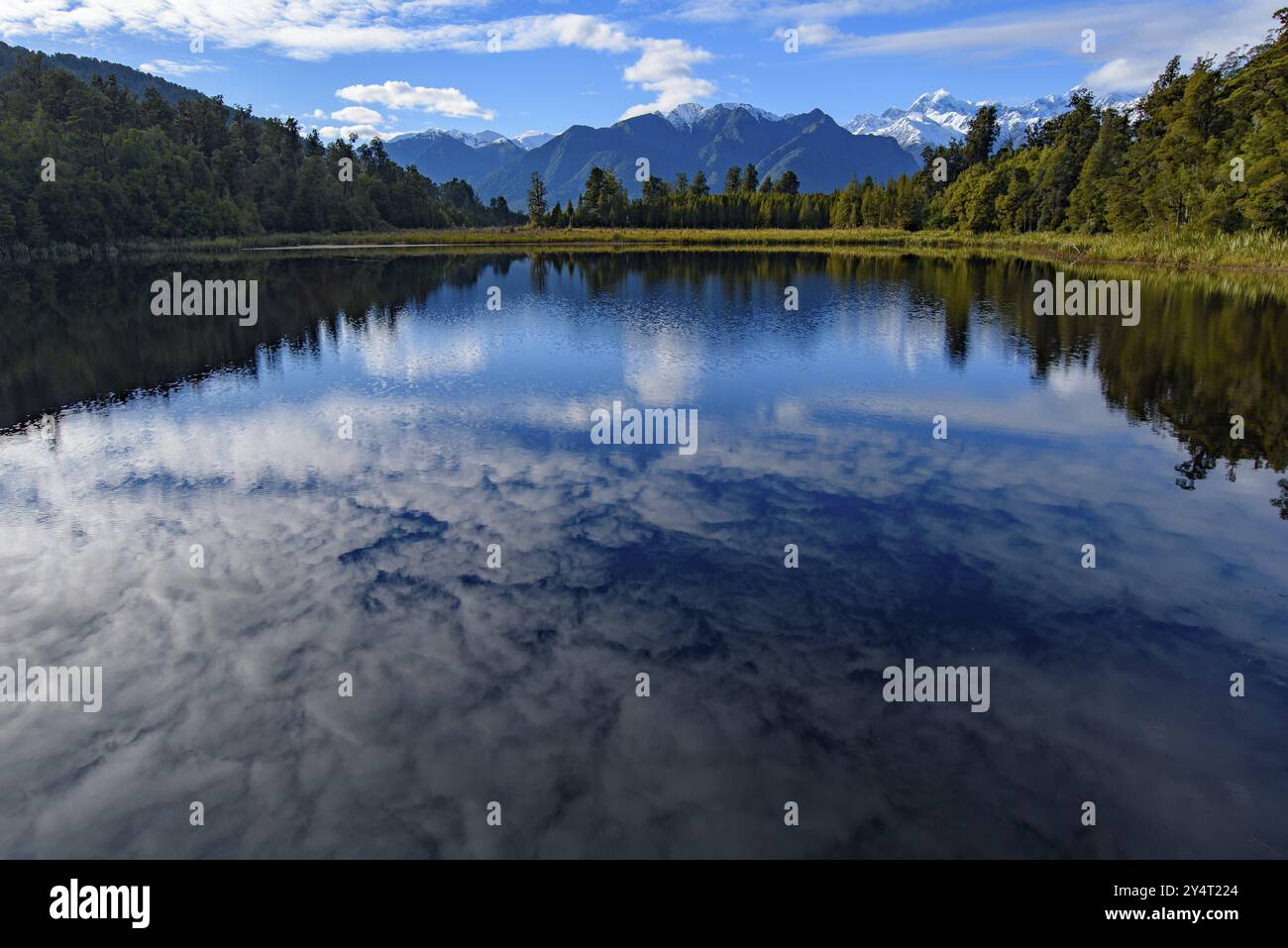 Lake Matheson in South Island, New Zealand, Oceania Stock Photo - Alamy