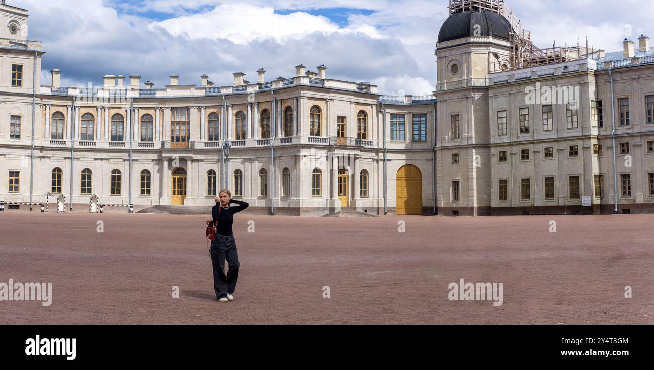 Gatchina, Russia - June 15, 2024: view of the Great Gatchina Palace ...