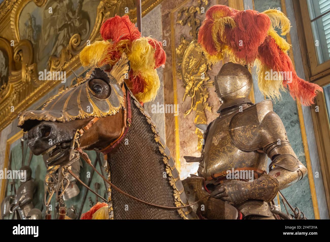 Turin, Italy - 22 August 2023. Royal Armoury Museum, collection of 16th ...