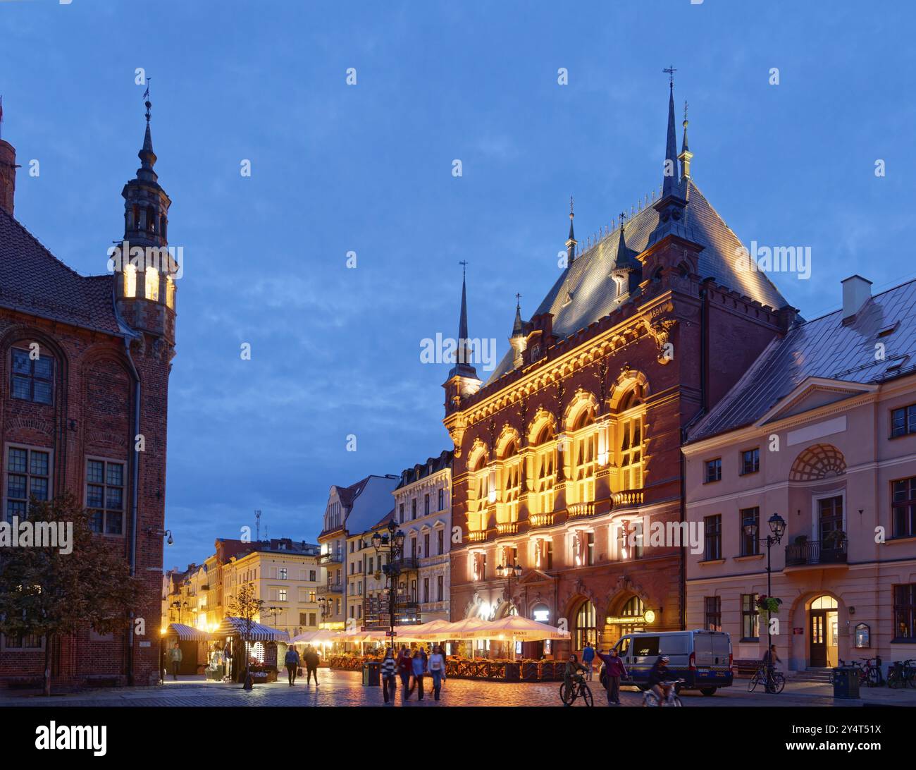 The Areszt Sledczy in the medieval old town of Thorn, illuminated in ...