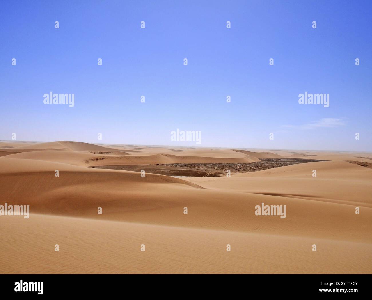 Sand dune and dry river bed in the Namib Desert, Namibia, Africa Stock ...