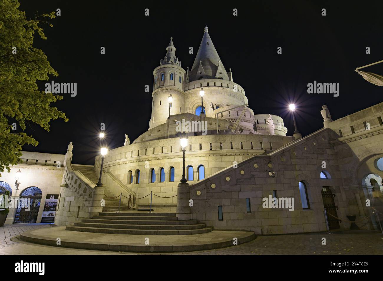 Night view of Fisherman's Bastion, one of the best known monuments in ...